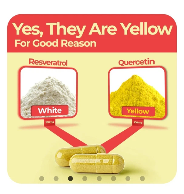 ETERNAL RESVERATROL 99% Ultra Pure Trans-Resveratrol 150mg & Quercetin ...