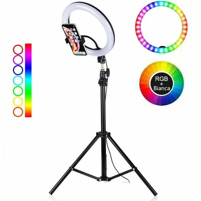 LAMPE BAGUE LUMINEUX LED Tik Tok Lumière RGB 26Cm Anneau Light Selfie ...