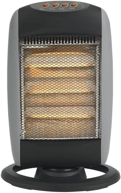 STATUS 1200W OSCILLATING Halogen Heater 1200 Watt Grey £14.99 - PicClick UK