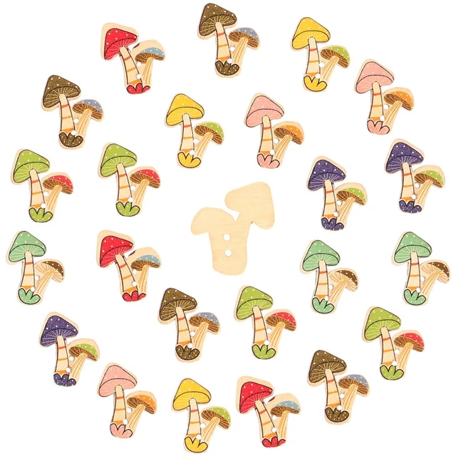 50 PCS MUSHROOM Shaped Button Child Product Craft Buttons for Kids $19. ...