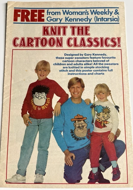 KNITTING PATTERN DENNIS the Menace Desperate Dan Noddy intarsia jumper ...