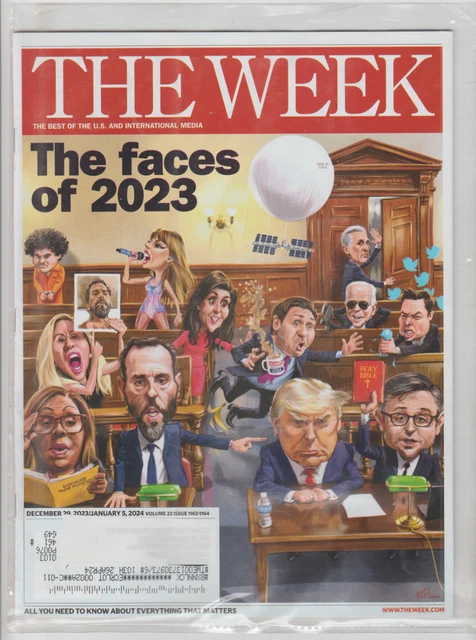 THE WEEK MAGAZINE Mag Faces 2023 Donald Trump Hunter Biden Taylor Swift ...