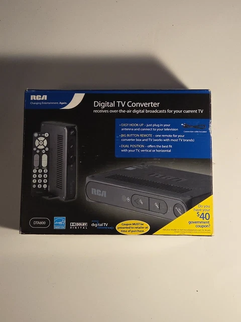 RCA DTA-800B1 DIGITAL To Analog Pass-through TV Converter Box W/ Remote ...