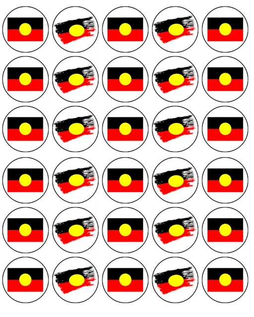 ABORIGINAL ART & Flag Cake Topper Edible Cupcake Decoration (30) EUR 7 ...