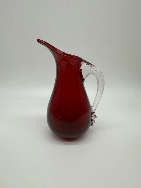 WHITEFRIARS SMALL RED Glass Jug With Handle England $38.00 - PicClick AU