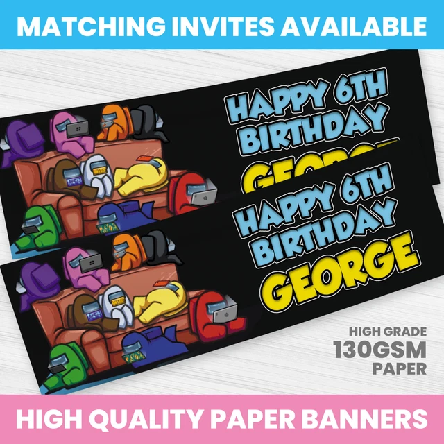BANNER COMPLEANNO AMONG Us Personalizzato Con Qualsiasi Nome Banner ...