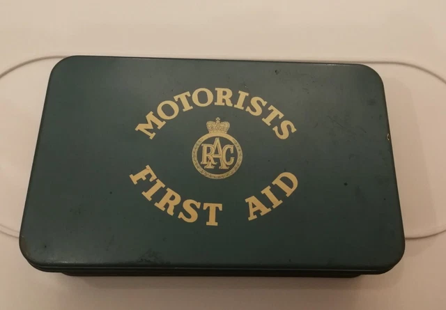 VINTAGE ORIGINAL 1960S RAC Motorists First Aid Kit Tin & Contents ...