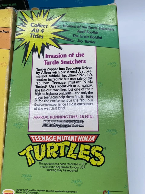 TEENAGE MUTANT NINJA Turtles VHS Lot TMNT (Burger King Kids Club) And ...