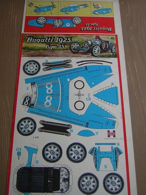 BUGATTI 35 CARTON à découper paper model cut out kit Papiermodell ...