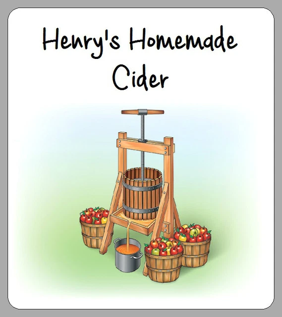 X12 HOMEMADE PRESSED Cider Stickers Scrumpy Homebrew Drink Bottle ...