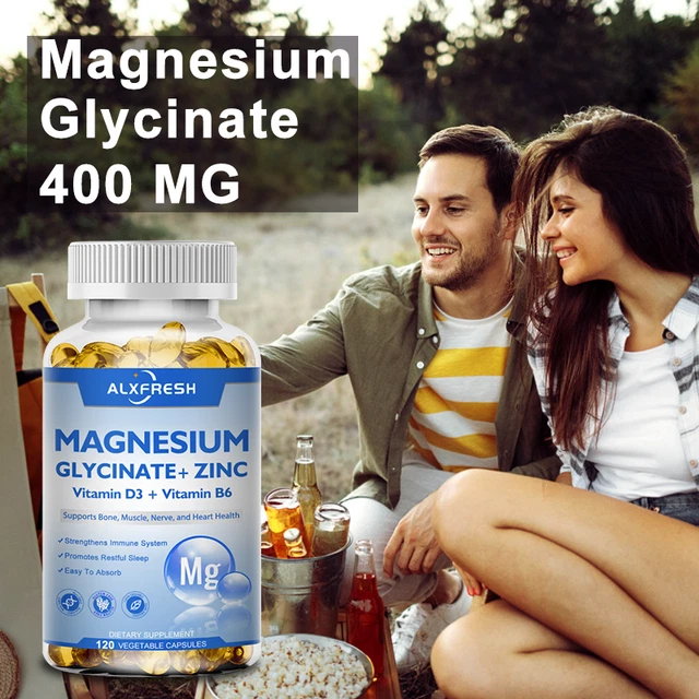 MAGNESIUM GLYCINATE &ZINC supplement most bioavailable heart health ...