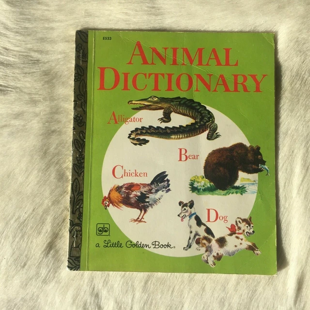 ANIMAL DICTIONARY 1978 Vtg ABC Book 70s Vtg Little Golden Book Chicken ...