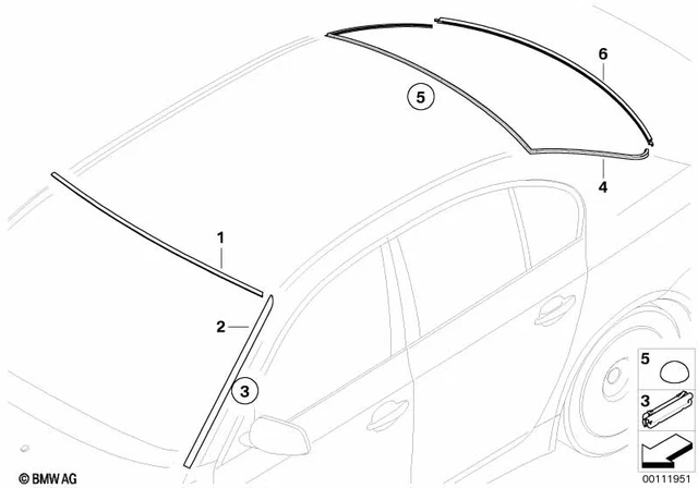 BMW GENUINE REAR Bottom Window Cover Replacement Fits E60 E60 LCI ...