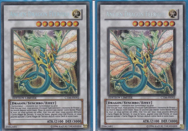 YU-GI-OH! 2X ANCIEN Dragon Féerique CT06-FR002 Edition Limitée Secret ...