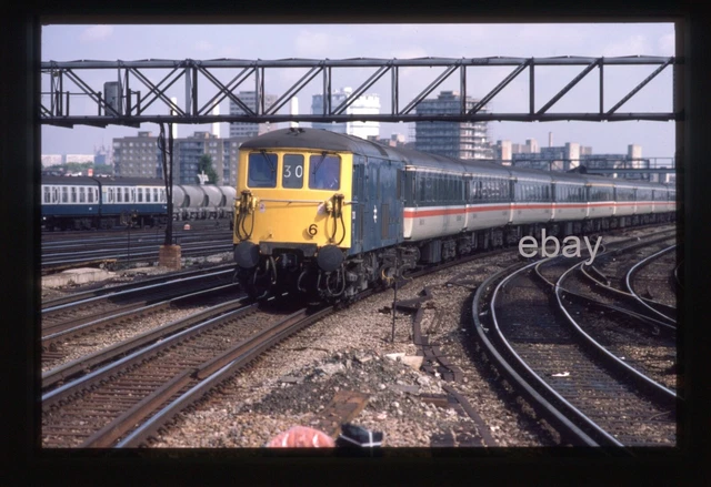 ORIGINAL 35MM SLIDE-CLASS 73-73130 w/Gatwick Express at Clapham ...