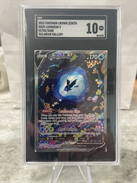 SGC 10 GEM Mint 2023 Pokemon Crown Zenith Lumineon V Full Art #GG39 ...