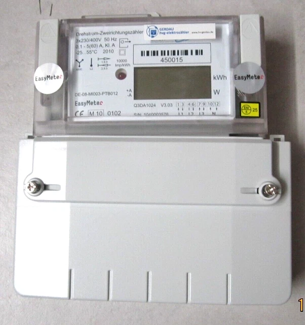 PV-ANLAGE ZWEIRICHTUNG - Drehstromzähler EasyMeter M25 5/60 Amp. reg ...