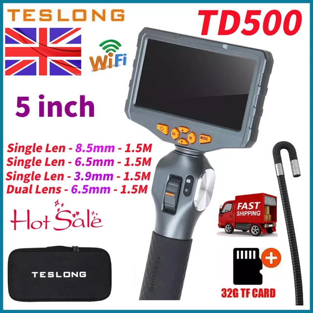 TESLONG TD500 ARTICULATING Borescope Two-Way 210° Steering Endoscope ...