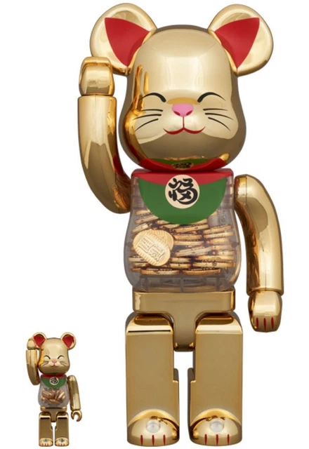 BE@RBRICK MANEKI NEKO Koban Baño De Oro Chapado 100% Y 400% EUR 434,33 ...