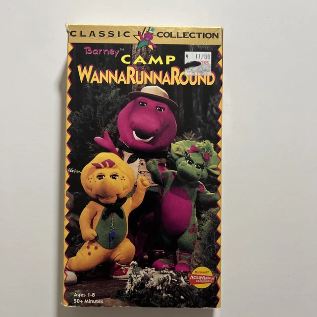 BARNEY CAMP WANNARUNNAROUND VHS Actimates Compatible 50+min White Tape ...
