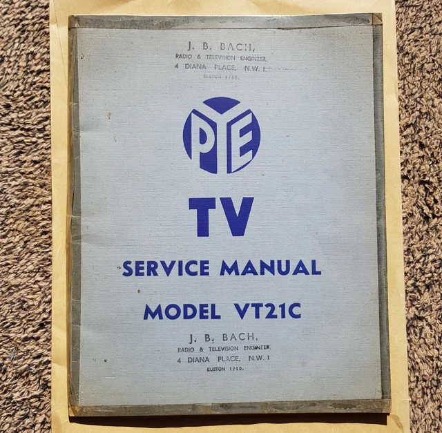 VINTAGE SERVICE MANUAL pye vt21c television receiver with circuit ...