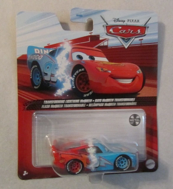 DISNEY PIXAR CARS #95 TRANSFORMING LIGHTNING McQUEEN ~ Metal ~ NIP £8. ...