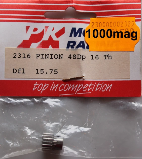 23316 PINION SHORT Boss 16T 48Dp Metal Reinforced & Precision Team ...
