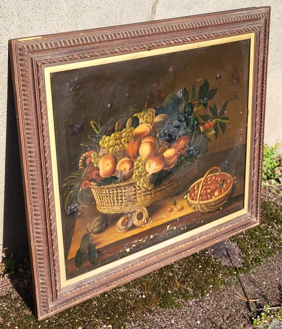 TABLEAU ANCIEN SIGNÉ. Nature morte au Fruits Peinture huile sur toile A... EUR 1,00 - PicClick FR