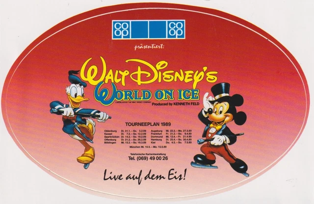 ALTER AUFKLEBER/STICKER WALT DISNEY'S WORLD ON ICE 1989 / DONALD ...