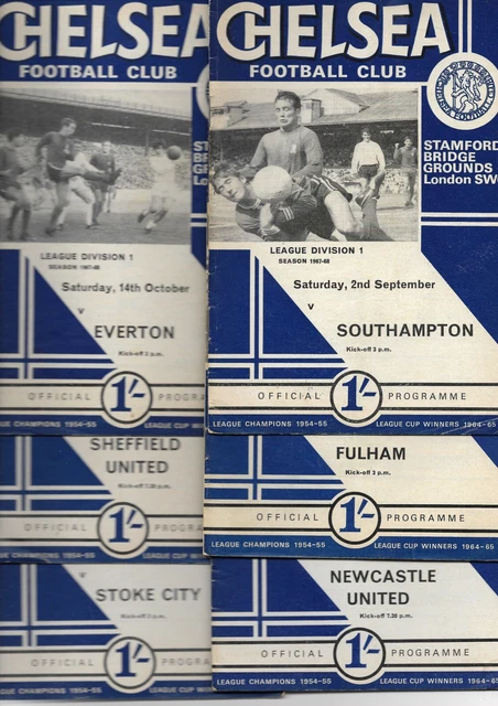 CHELSEA FOOTBALL Programmes 1967-68 home programmes x 19 + Handbook £5. ...