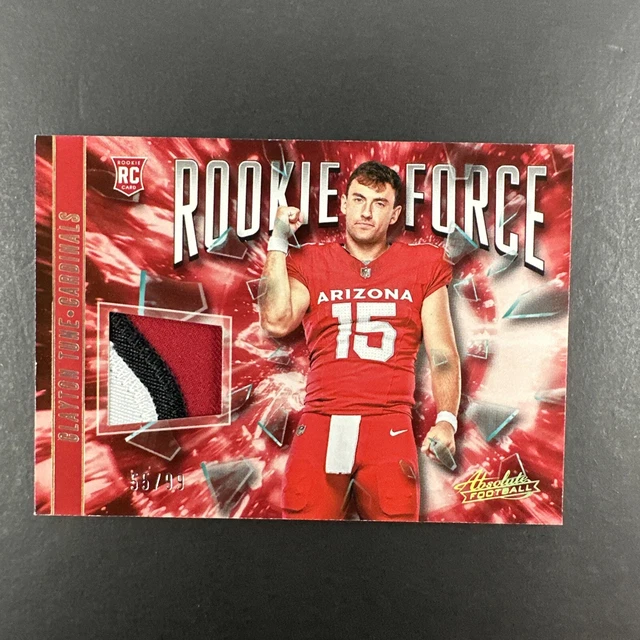 2023 ABSOLUTE FOOTBALL Clayton Tune RC Rookie Force patch 3 couleurs ...