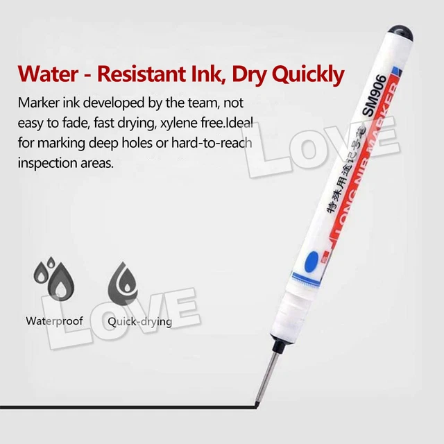 12PCS LONG HEAD Deep Hole Long Nosed Marker Multifunction Marker Deep ...