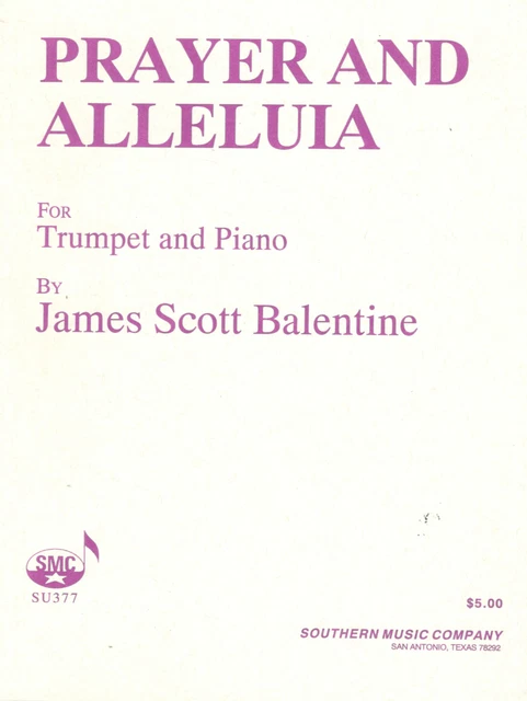 PRAYER AND ALLELUIA For Trumpet And Piano Music Book Southern Scott ...
