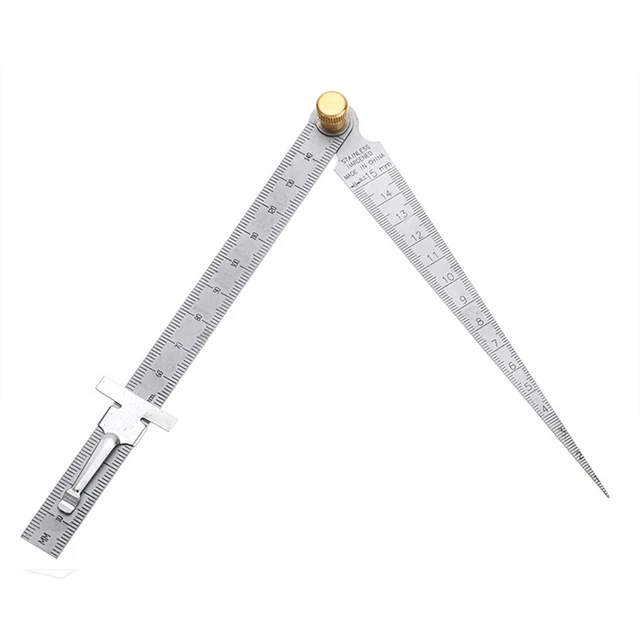 SILVER MEASURE GAGE Gauge Metric Ruler Inspection Measuring Wedge Taper ...