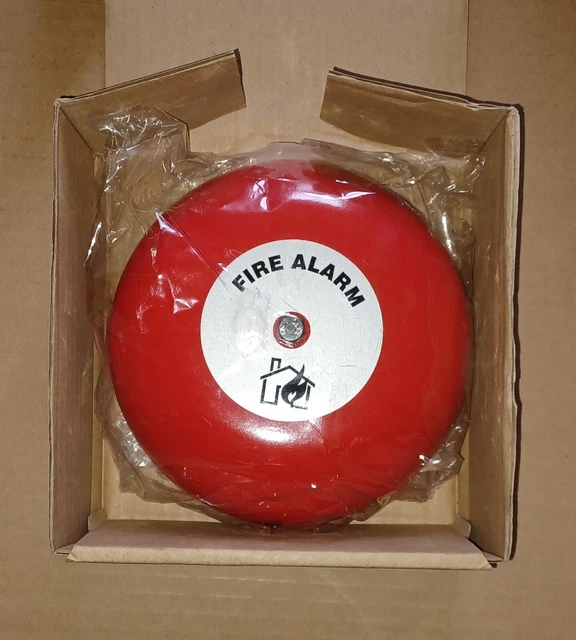 FIRE ALARM BELL 6 inch 24v DC Motorised Bell Red Klaxon Texecom 6" Bell ...
