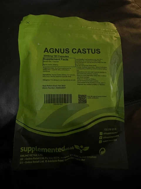 AGNUS CASTUS CAPSULES 1000mg Menopause Support PSM Women Vegan Food ...
