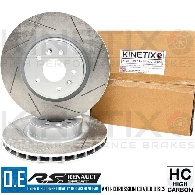 POUR RENAULT MEGANE Sport RS265 RS275 Avant Rainure Frein Disques Paire ...
