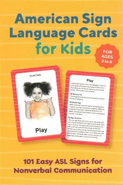 AMERICAN SIGN LANGUAGE Cards For Kids, For Ages 3 to 6 : 101 Easy ASL ...