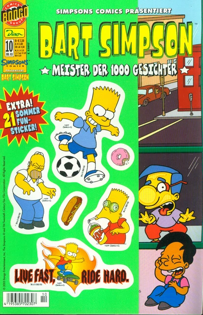 BART SIMPSON NR. 010 (Meister Der 1000 Gesichter) Sticker EUR 2,00 - PicClick DE