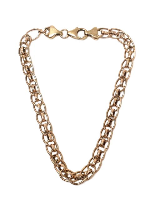 9CT 375 YELLOW Gold Bracelet Fancy Oval Interlock Link Scrap Repair 3.85g £82.00 - PicClick UK