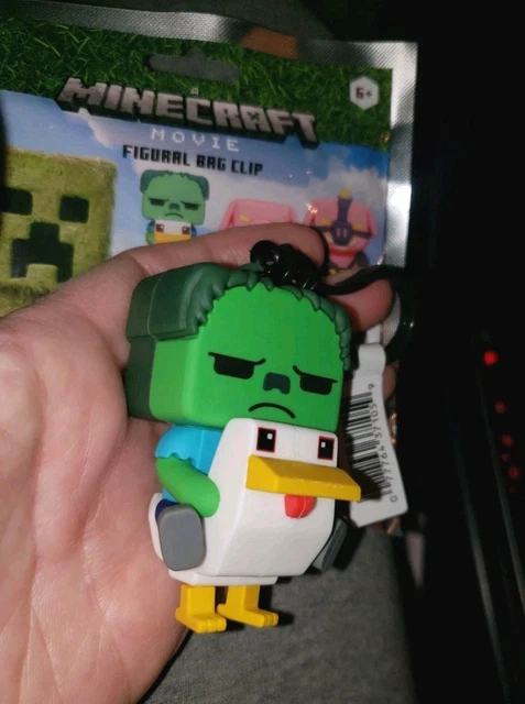 MINECRAFT MOVIE RARE! ZOMBIE CHICKEN JOCKEY Figural Bag Clip Keychain ...