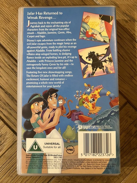 ALADDIN: THE RETURN of Jafar - VHS Video Tape Film Disney Kids £4.95 ...