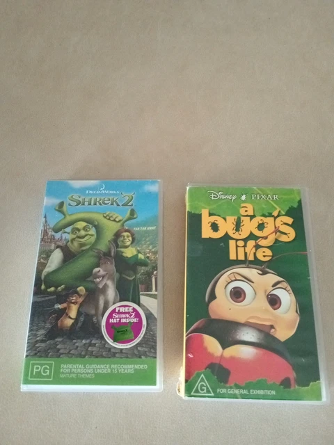 SHREK 2 & A Bugs Life VHS Tapes $10.00 - PicClick AU