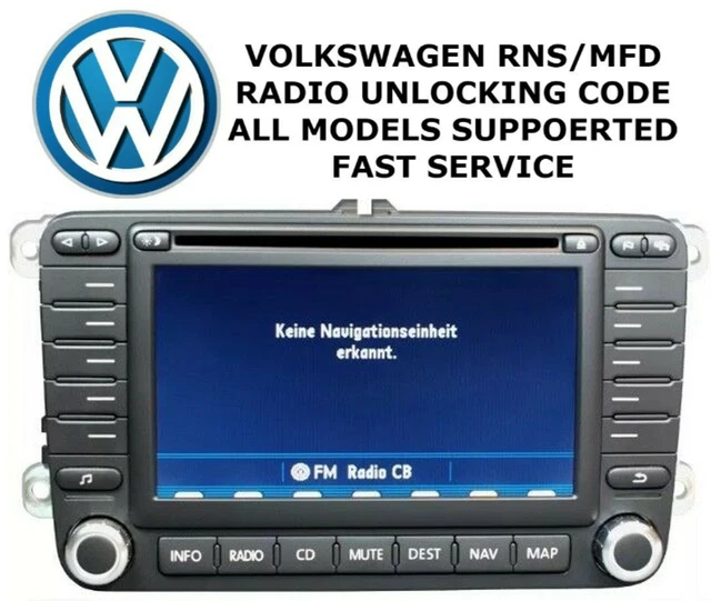 MFD RNS510 VW Radio Code Unlock Decode Service VWZ6Z7 VWZ1Z7 Unlock mfd-rns510-vw-radio-code-unlock-decode-service-vwz6z7-vwz1z7-unlock