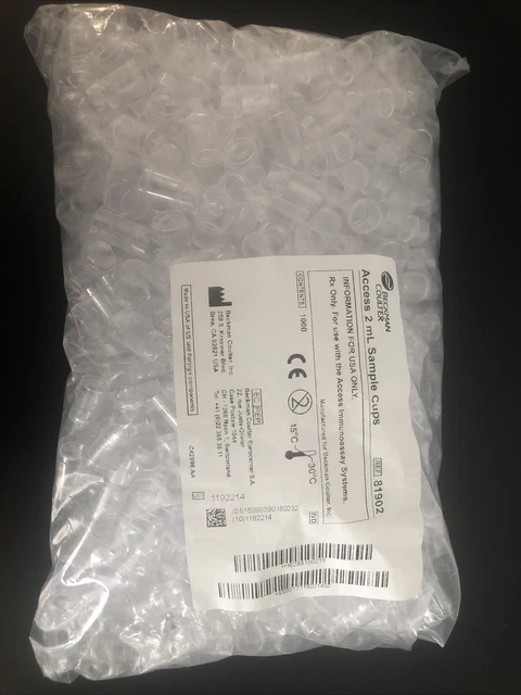 BECKMAN COULTER ACCESS Immunoassay System 2mL Sample Cups 81902 EUR 100 ...