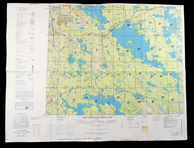 MILITARY MAP RUSSIA Finland Border USSR Aeronautical Chart RAF Issue ...