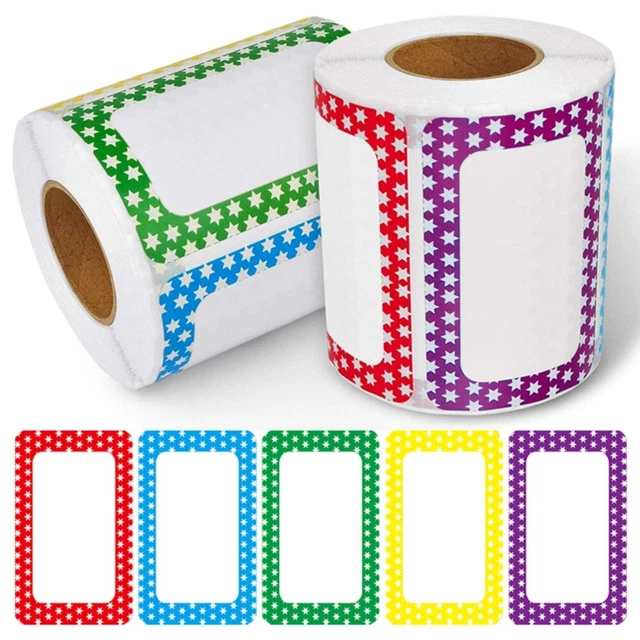 PAPER NAME TAGS Stickers Multi-Color Name Tag Labels Peel and Stick ...