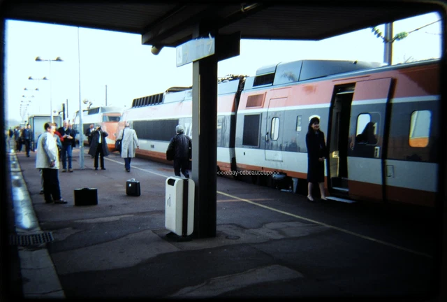 ORIGINAL RAILROAD SLIDE OSLD SNCF TGV at Station Le Creusot France 4/15 ...