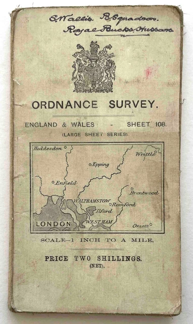 VINTAGE OS MAP NE London & Epping Forest Sheet 108, 1907 Cloth 1in-1ml ...