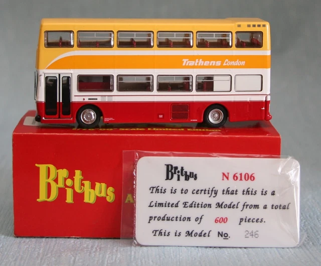 BRITBUS N6106 1:76 Scale Scania Metropolitan Trathens Tours Bus Boxed £ ...